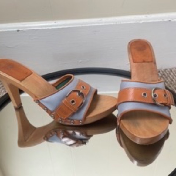 Coach | Shoes | Coach Open Toed Wooden Heels | Poshmark